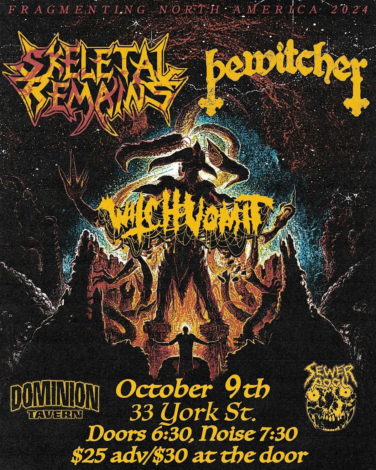 Skeletal Remains/Bewitcher/Witch Vomit @ Dominion Tavern, Dominion ...