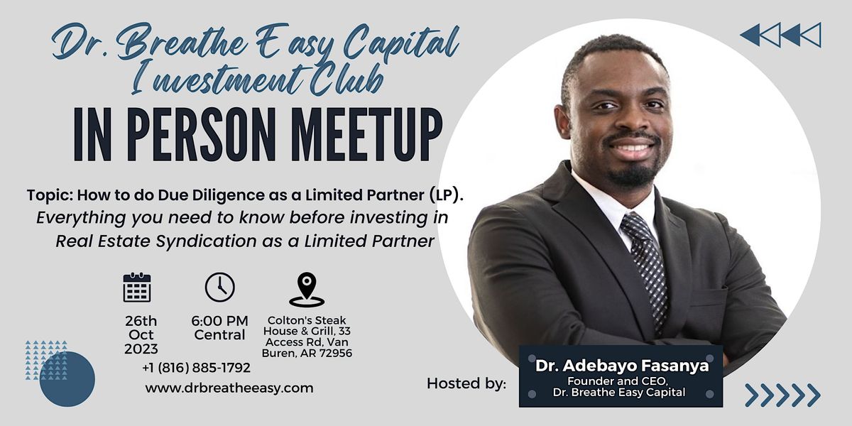 Dr. Breathe Easy Capital Investment Club Meetup, Colton's Steak House ...