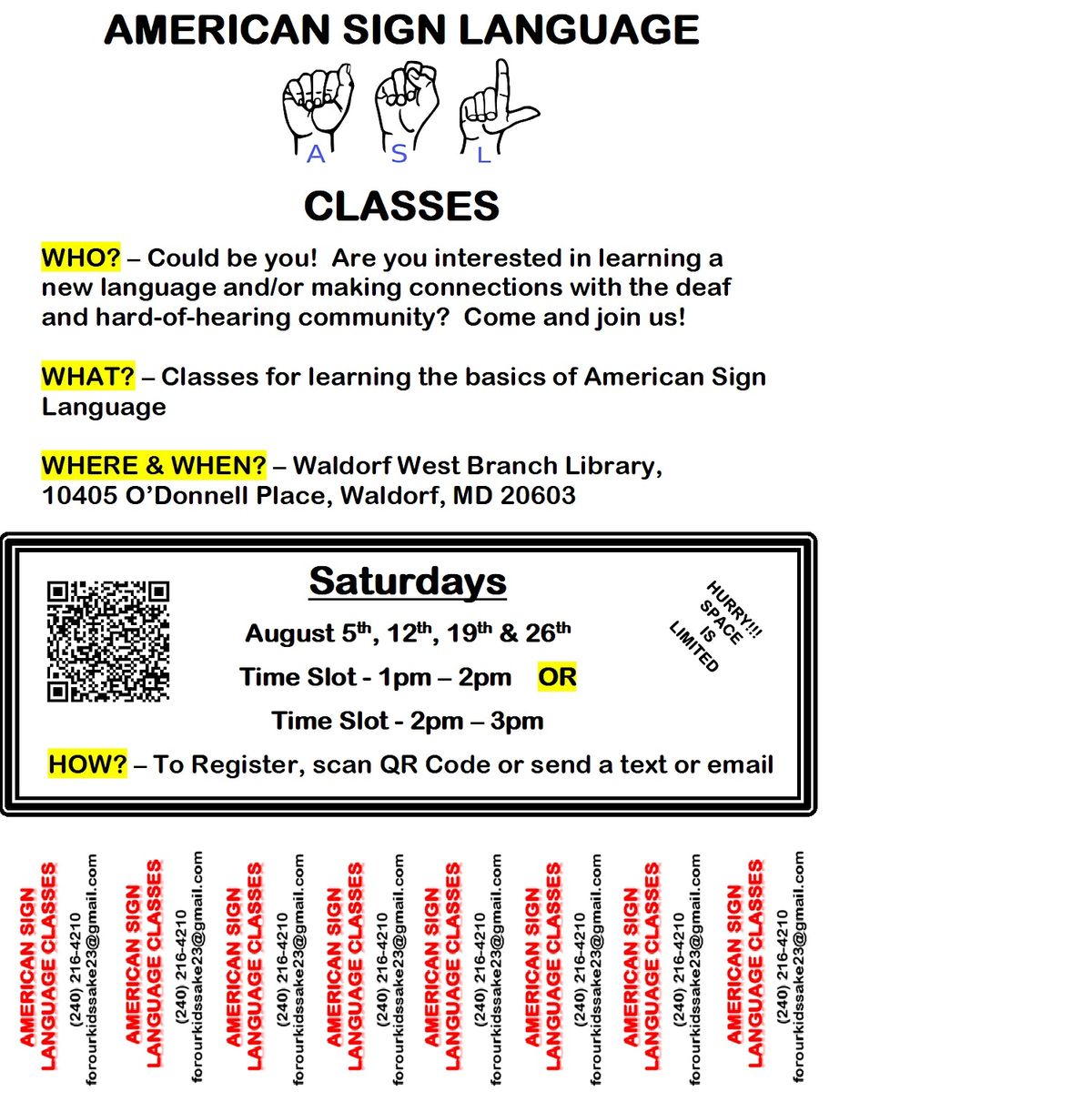 Come out and learn how to let your hands do the talking! (Oxon Hill, MD ...
