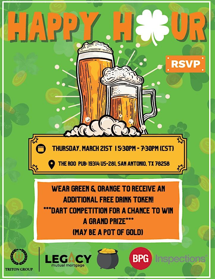 Triton Groups Lucky Happy Hour!, The Roo Pub, San Antonio, 21 March ...