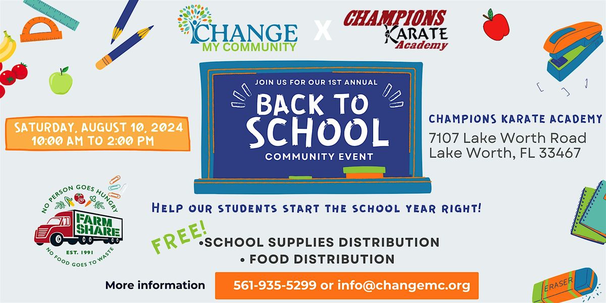 Annual Back to School Community Event, Champions Karate - Kids LOVE ...