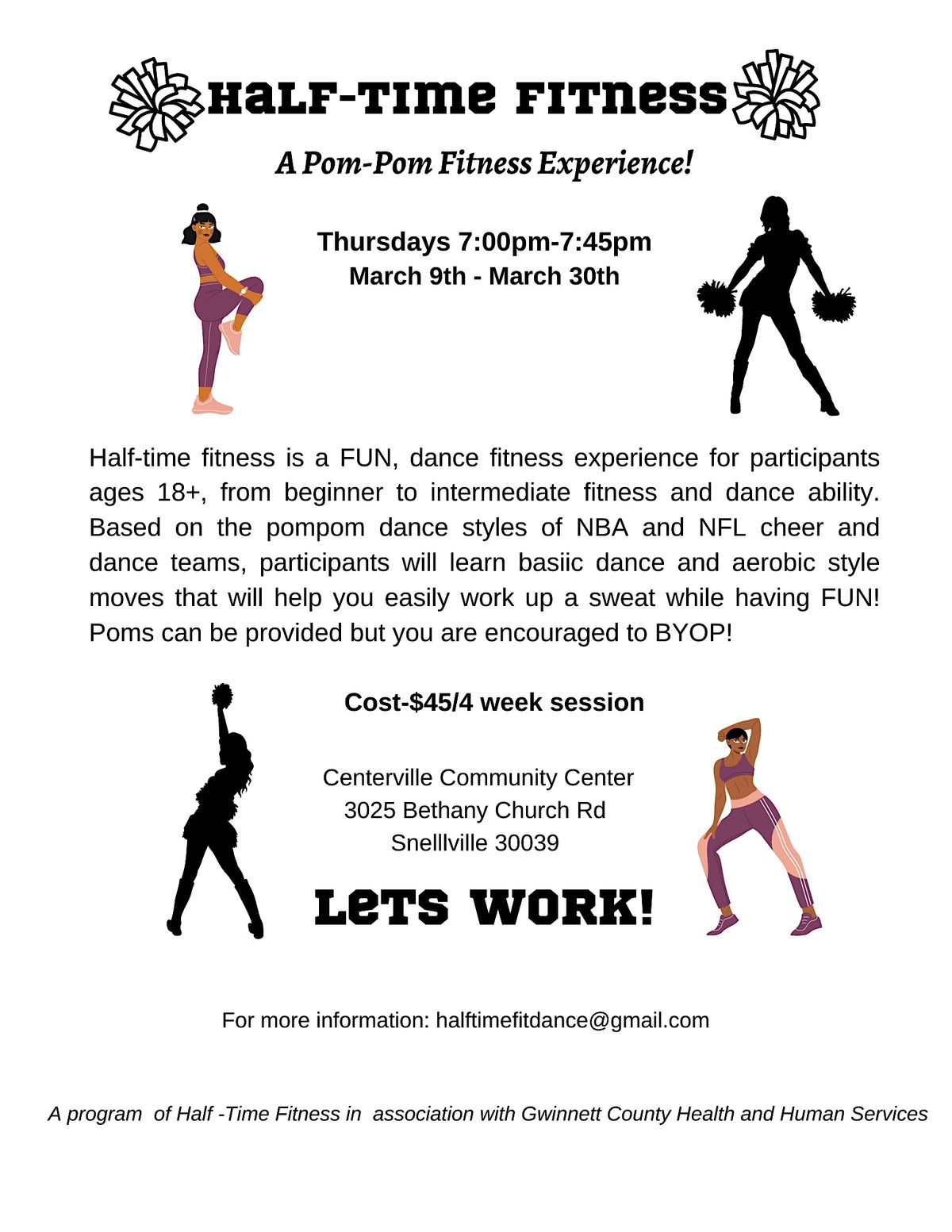 Half-Time Fitness ( Adult Pom-Pom Dance Fitness Class), 3025 Bethany ...