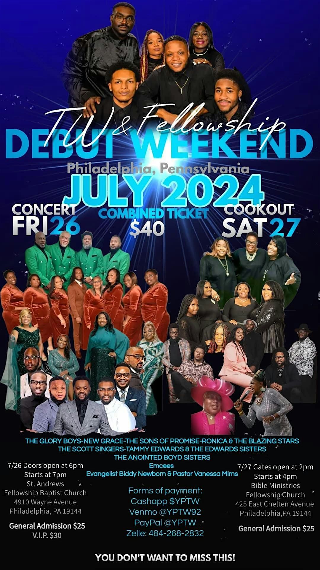 Tony White and Fellowship Debut Weekend, St. Andrews Fellowship Baptist ...