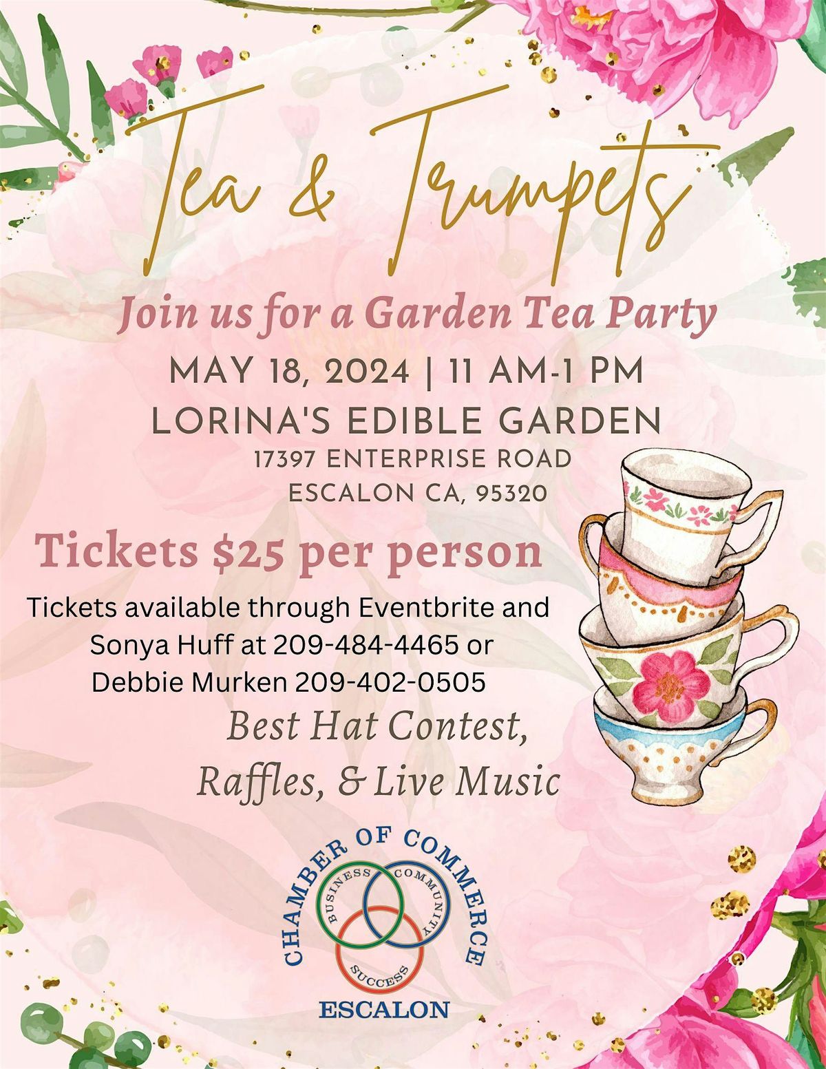 Tea & Trumpets, Lorina's Edible Garden, Escalon, 18 May 2024 | AllEvents