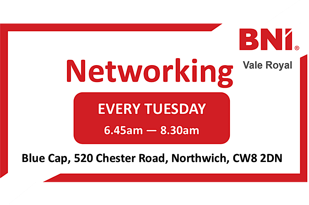 BNI Vale Royal Networking, Blue Cap - Chef & Brewer, Sandiway, 30 January to 8 December | AllEvents