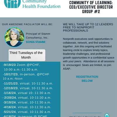 Community of Learning ED/CEO, Tuesdays, Group #2, September 19 to June ...