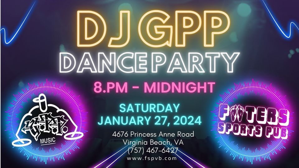 DJ GPP Dance Party, Footers Sports Pub, Virginia Beach, 27 January 2024 ...