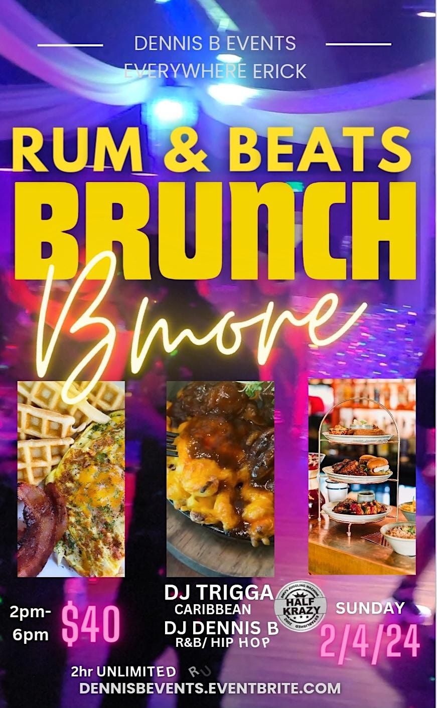 RUM & BEATS BRUNCH. FIRST SUNDAYS 03-03-24, Ballroom at 1808, gwynn oak ...