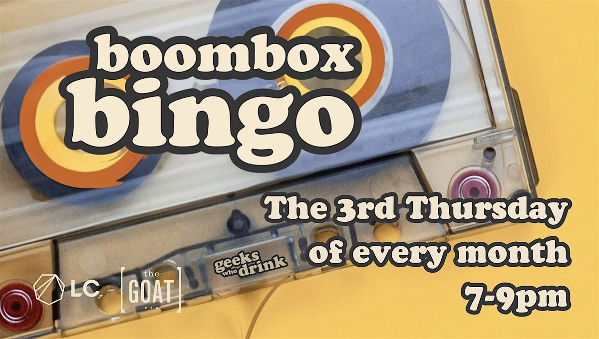 BoomBox Bingo at Gahanna, The Goat Gahanna, Columbus, 19 September to ...