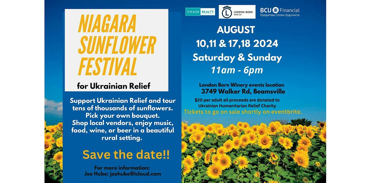 Niagara Sunflower Festival for Ukrainian Relief 2024 - Tickets, 3749 ...