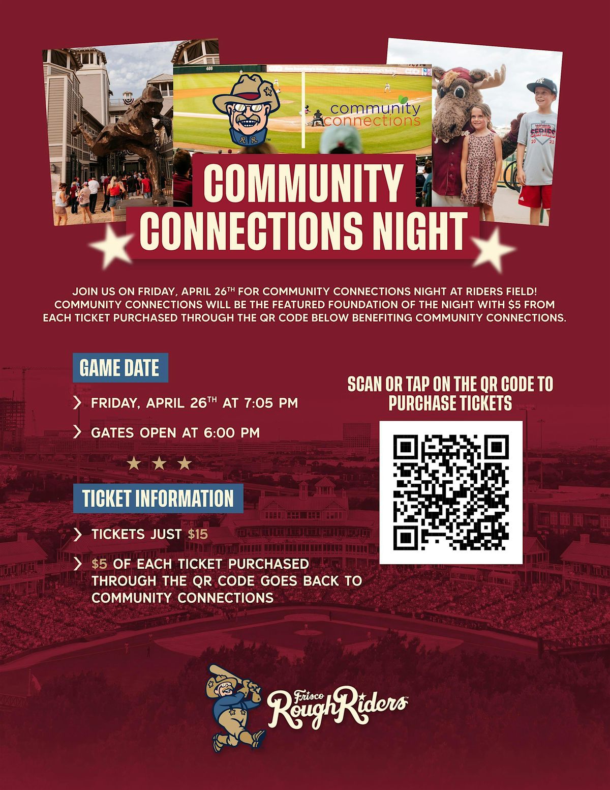 Community Connections Frisco RoughRiders Night, Frisco RoughRiders, 1 ...