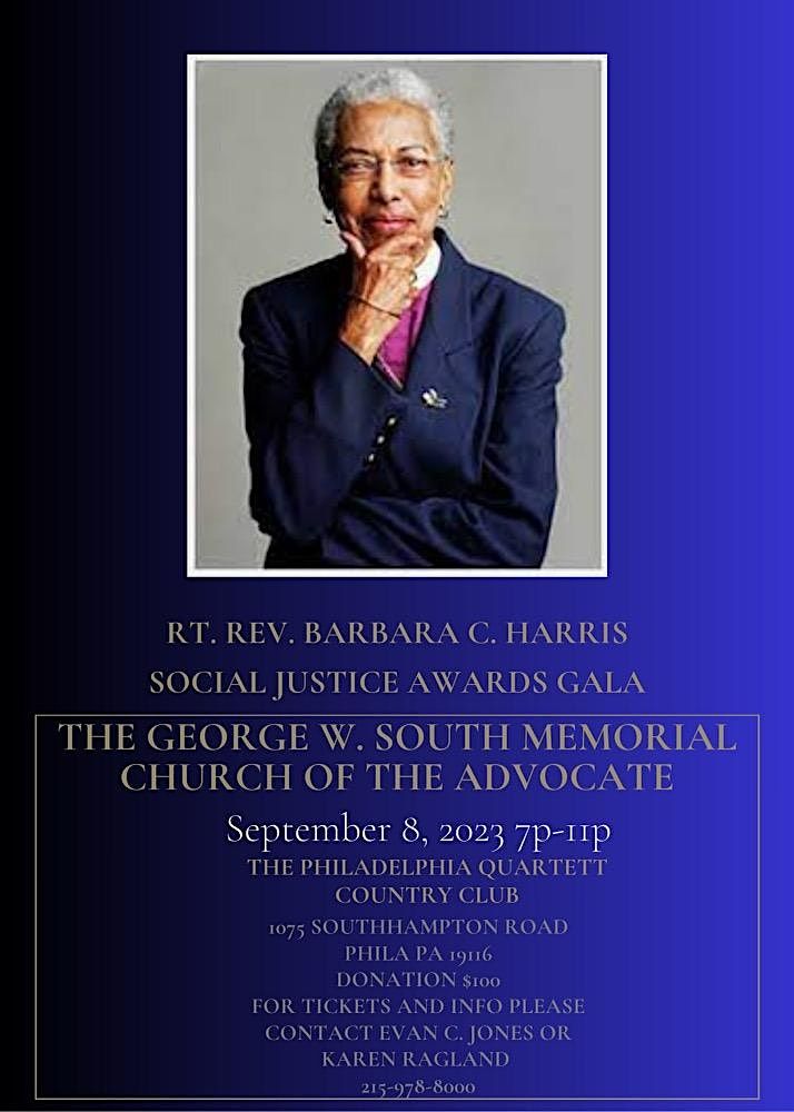 Rt. Rev. Barbara C. Harris Social Justice Awards Gala, Philadelphia ... Rt. Rev. Barbara C. Harris Social Justice Awards Gala, Philadelphia ...