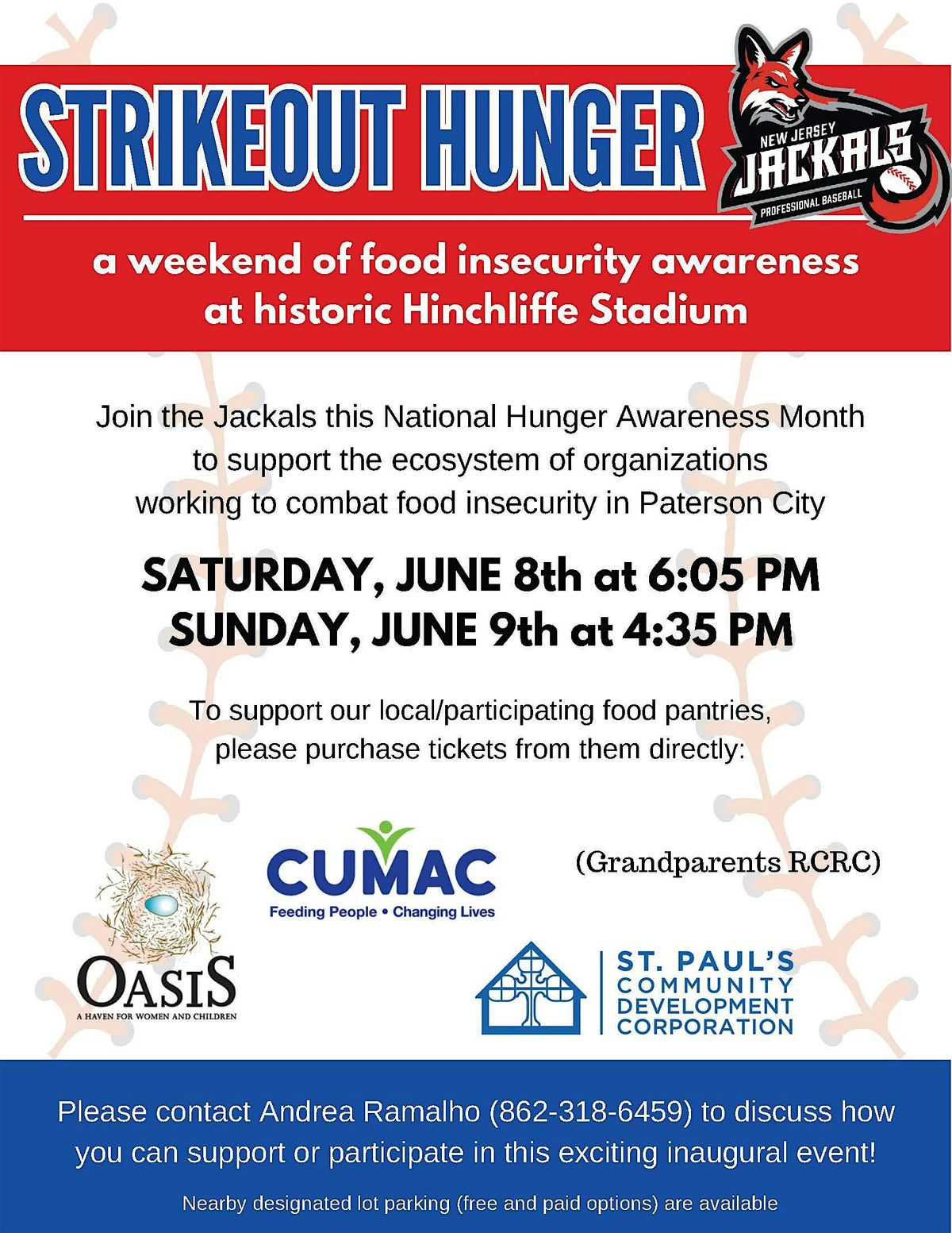 Strikeout Hunger with SPCDC and the New Jersey Jackals, Hinchliffe ...