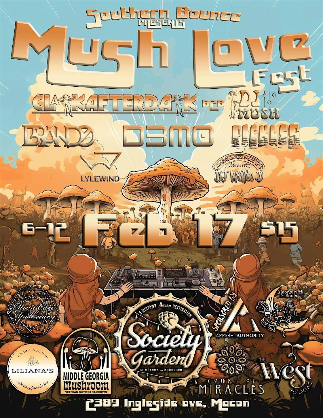 Southern Bounce Presents- Mush Love Music Fest, The Society Garden ...