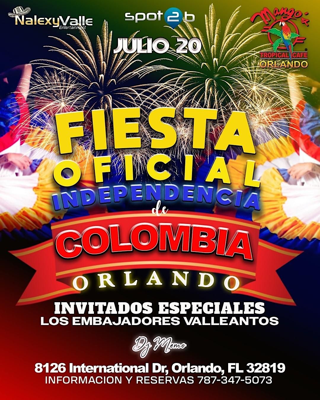 Fiesta Oficial Independencia De Colombia En Orlando Mango s Tropical