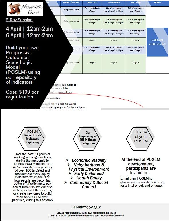 Build your own Progressive Outcomes Scale Logic Model (POSLM), April 4 ...