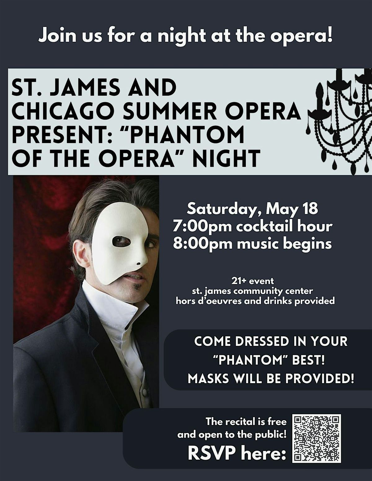 "Phantom of the Opera" Night, 2050 N Fremont St, Chicago, 18 May 2024 ...