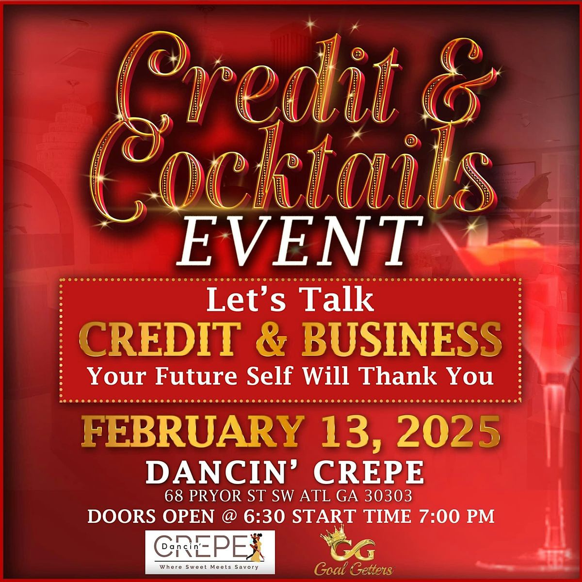 Goal Getters Presents Credit and Cocktails w/ Yandy, Dancin' Crepe ...