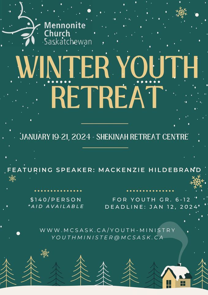Winter Youth Retreat - CANCELLED, Shekinah Retreat Centre, Warman, 19 ...