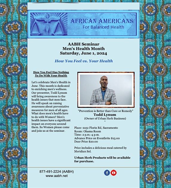 Mens Health Seminar- How You Feel Has Nothing To Do With Your Health ...