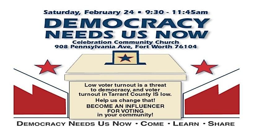 Democracy Needs Us Now! a fun, educational voting event for all ...