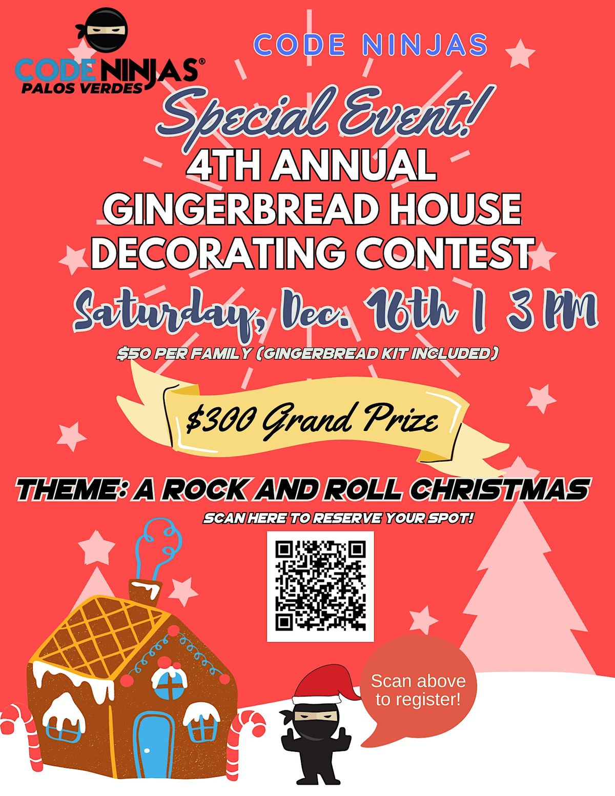 4th Annual Code Ninjas Gingerbread House Contest, Code Ninjas, Rolling ...