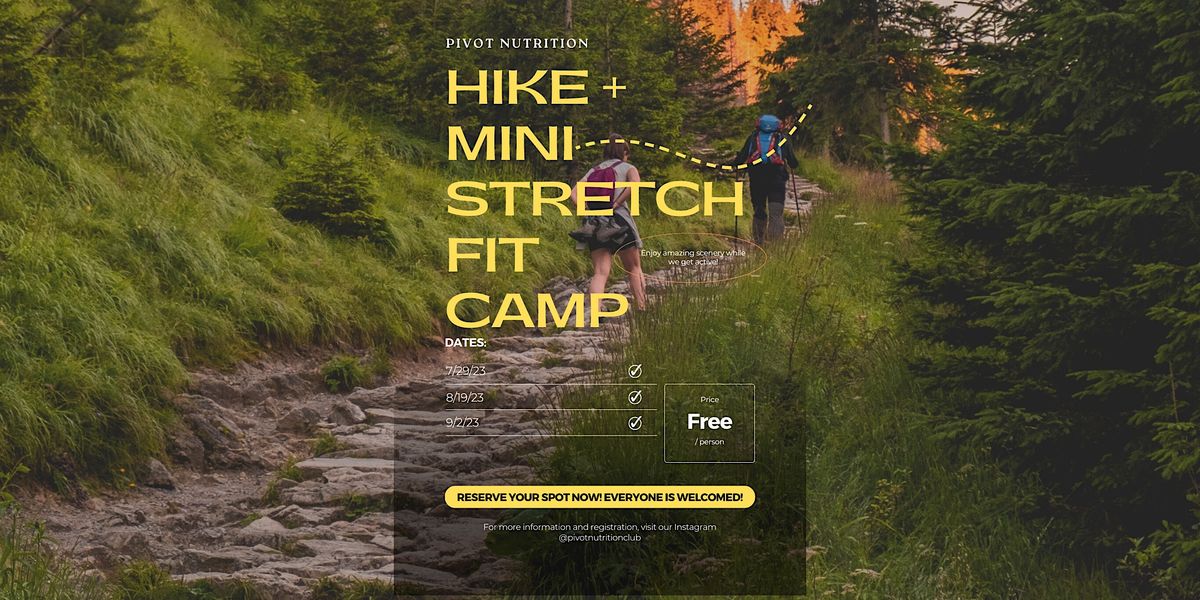 Pivot Nutrition : Hike+ Mini Stretch Fit Camp, Econ River Wilderness ...