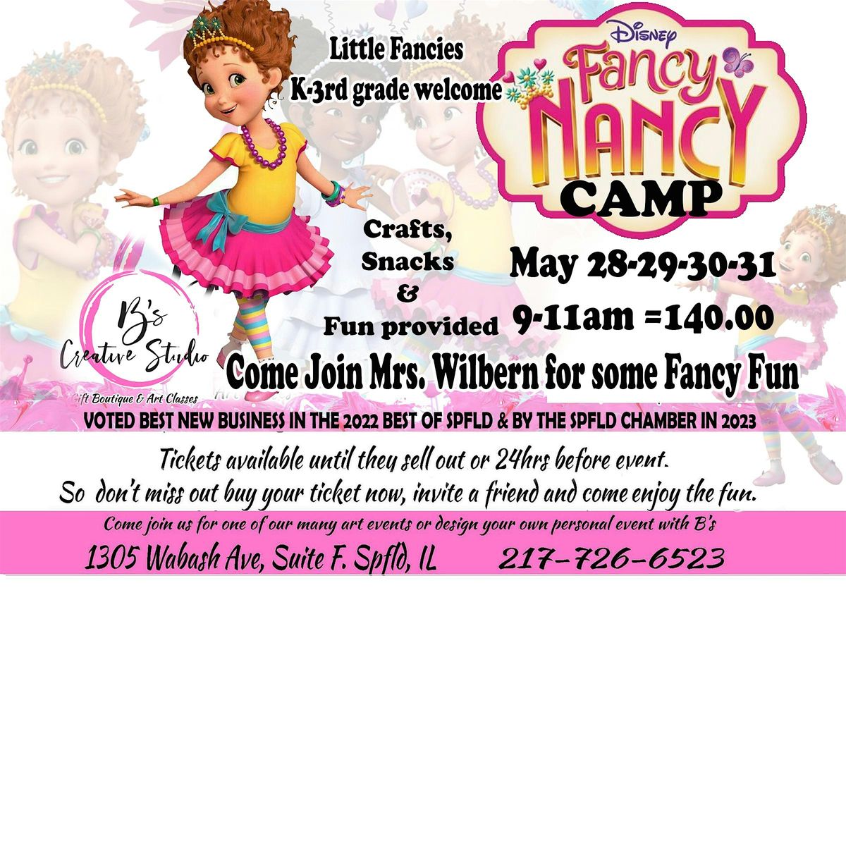 Fancy Nancy Camp, B’s Creative Studio, Springfield, 28 May 2024 | AllEvents