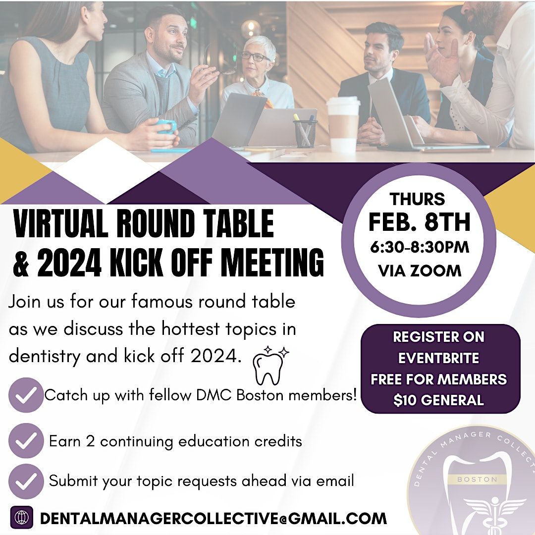 ZOOM ROUND TABLE & 2024 KICK OFF, February 8 2024 | Online Event ...