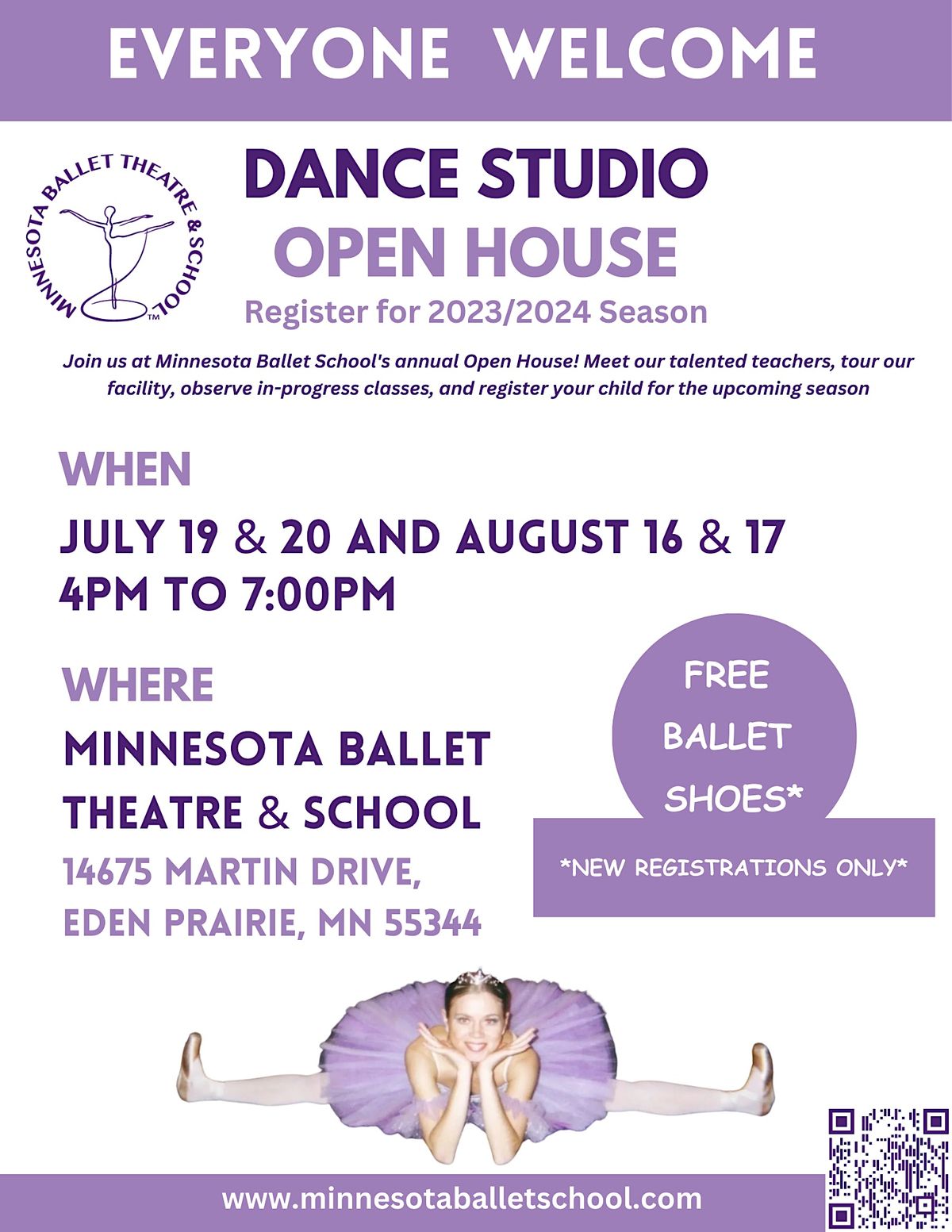 Open House/Fall Registration 2023/24, Minnesota Ballet Theatre & School ...