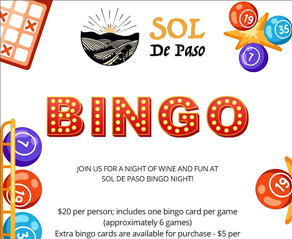 Bingo Night - Sol De Paso, Sol De Paso, Riverside Avenue, Paso Robles ...