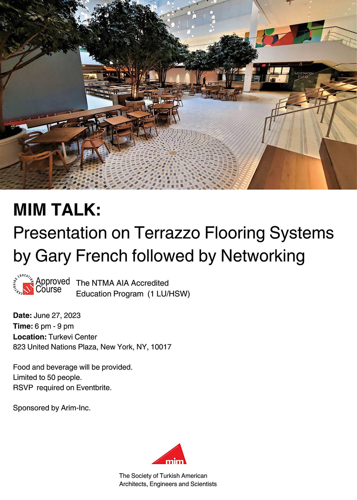 MIM Talk: NTMA AIA Credit Event "Terrazzo Flooring Systems", Turkevi ...