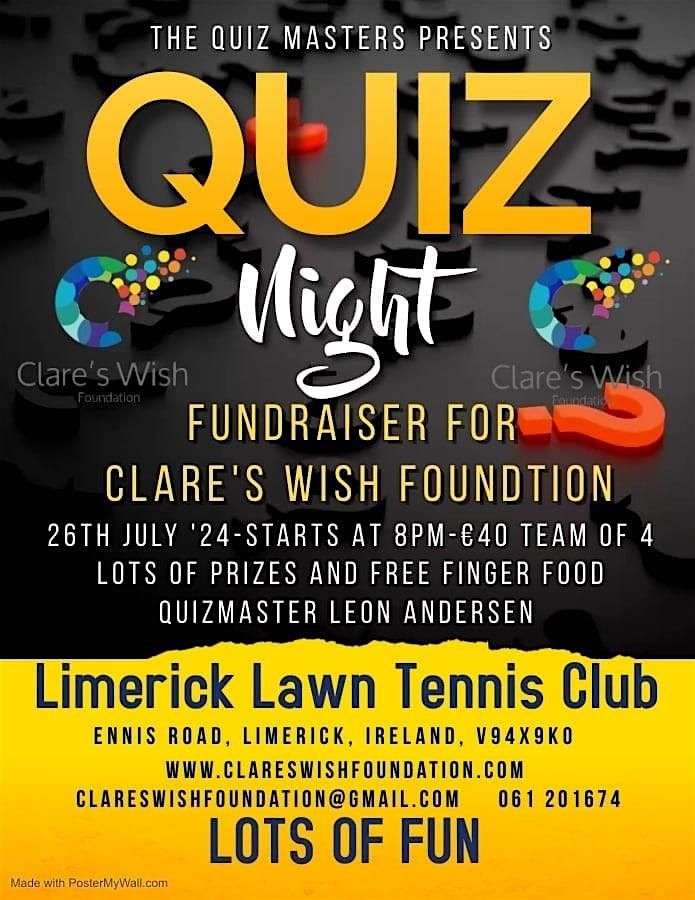 The Quiz Masters Quiz Night, Limerick Lawn Tennis Club, 26 July 2024 | AllEvents.in