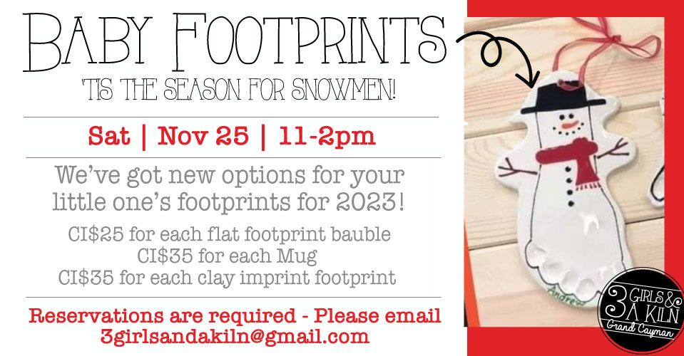 Frosty the Festive Snowman - Baby Footprints, 3 Girls and a Kiln ...