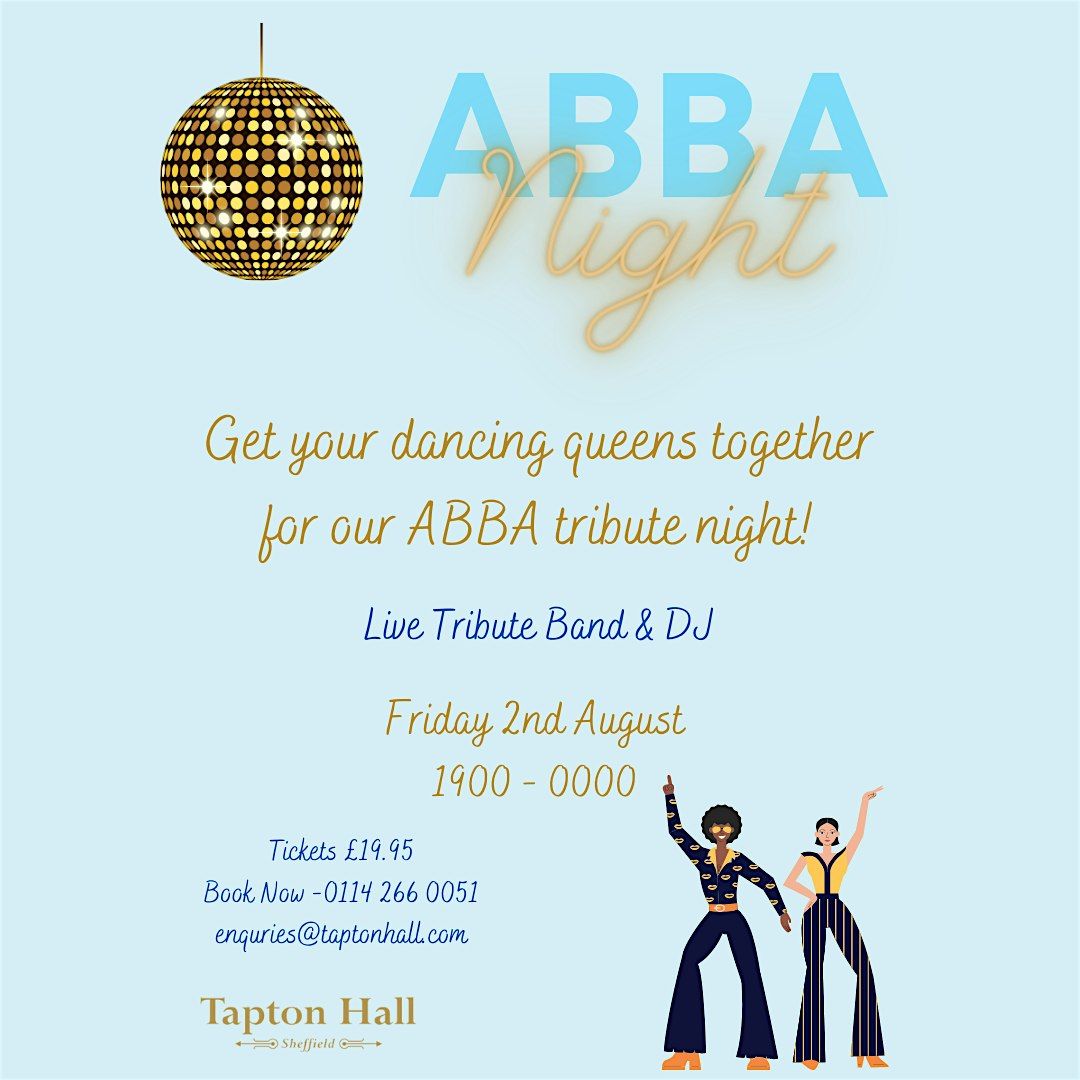 ABBA Tribute Night, Tapton Hall, Sheffield, 2 August 2024 | AllEvents