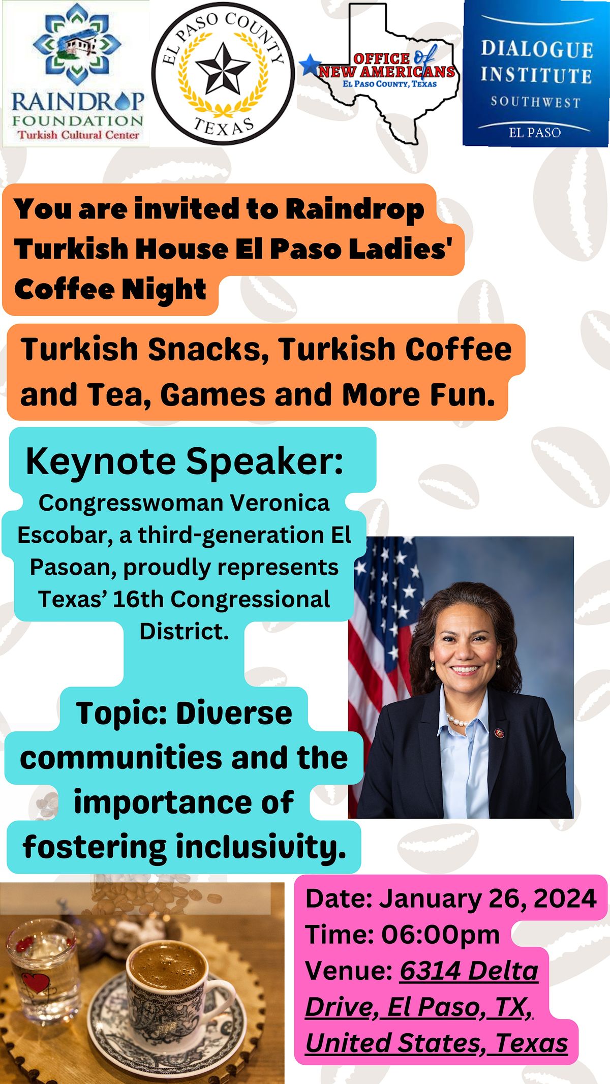 Raindrop Turkish House Ladies Coffee Night, 6314 Delta Drive, El Paso ...