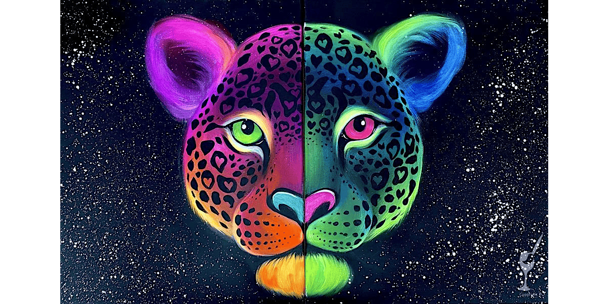 Electric and Vibrant Two Tone Jaguar - Paint and Sip in Houston ...