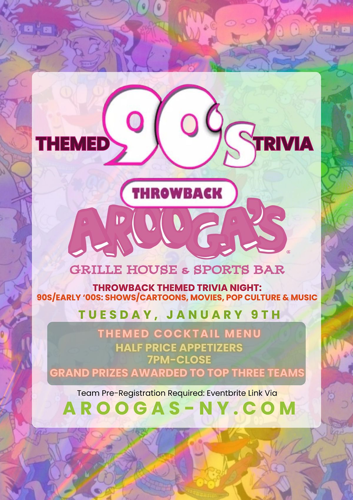 90s Themed Trivia Night, Arooga's, Patchogue, 9 January 2024 | AllEvents.in