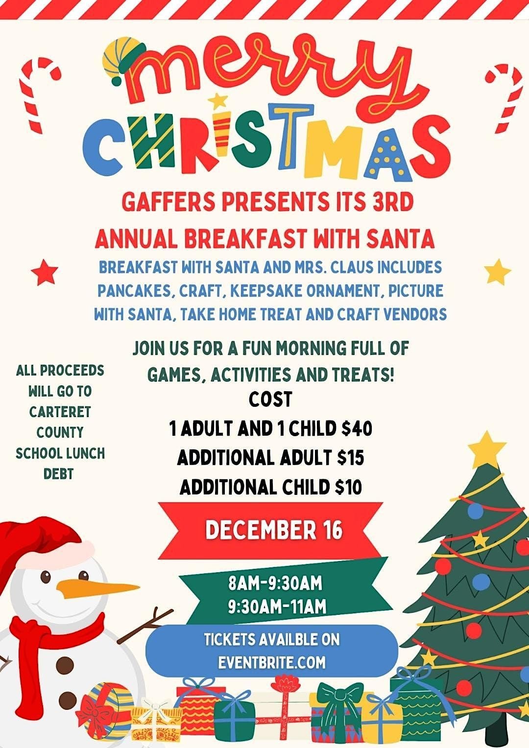 3rd Annual Breakfast With Santa and Mrs. Claus, Gaffers, Emerald Isle ...