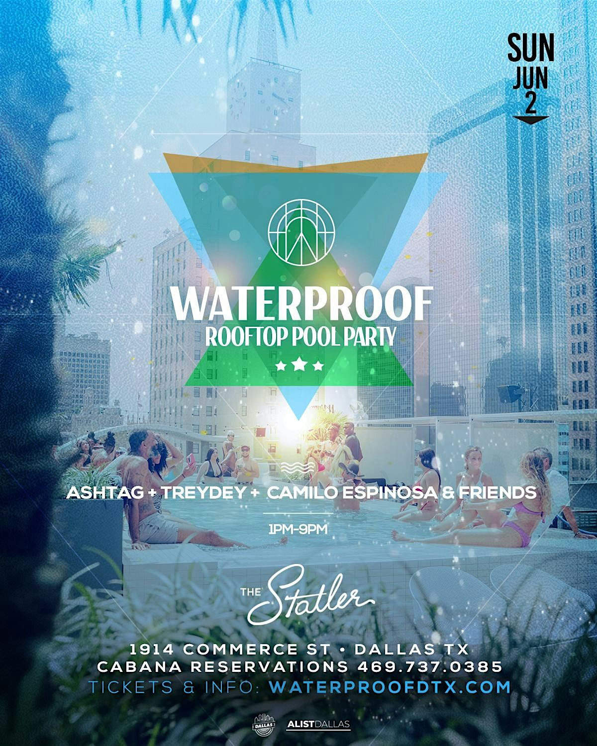 Waterproof Rooftop Pool Party - Dallas, TX, Waterproof, Dallas, 2 June ...