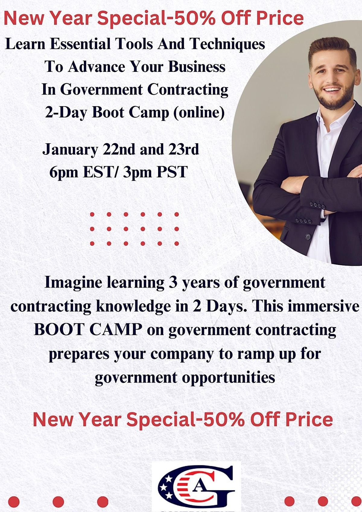 Government Contracting--2 Day Boot Camp (online) New Year Special 50% ...