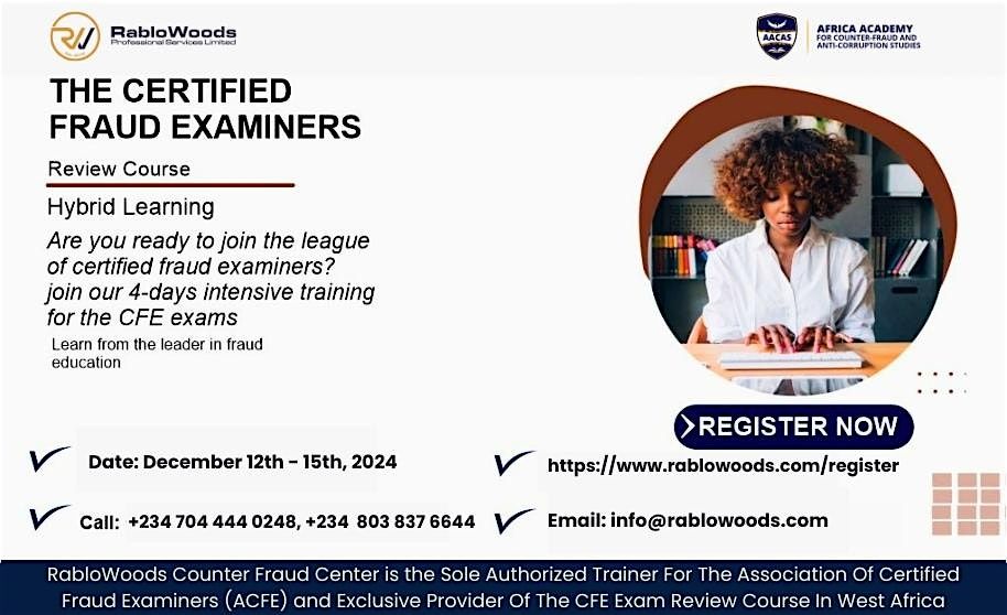 CFE EXAM REVIEW COURSE - DECEMBER 24 COHORT, Counter-Fraud House, Lagos ...
