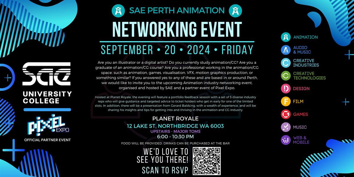 SAE Perth & Pixel Ani/CG Networking Event September 2024, Planet Royale ...