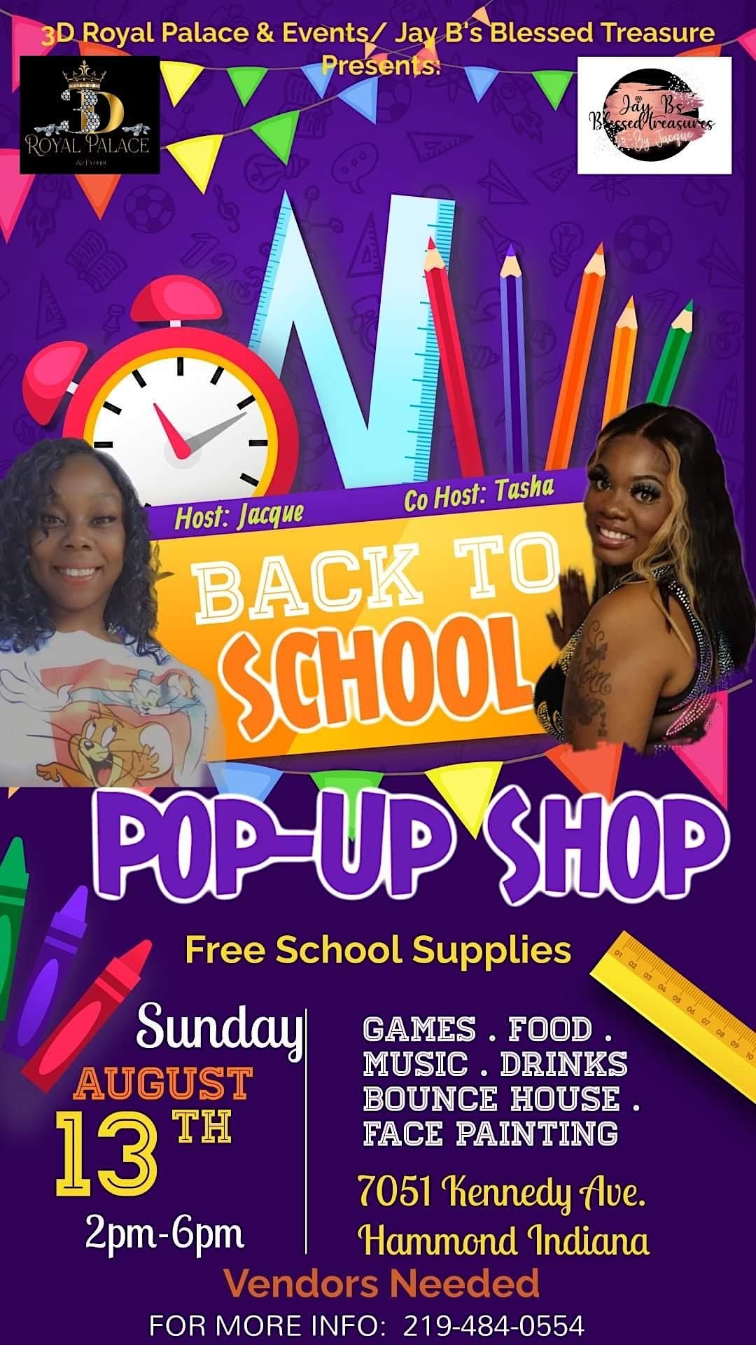 BACK 2 SCHOOL POP UP SHOP, 7051 Kennedy Ave, Hammond, 13 August 2023 ...