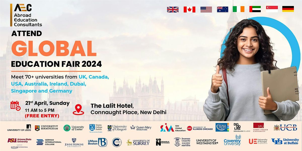 Global Education Fair by AEC Overseas [FREE ENTRY], The Lalit New Delhi ...