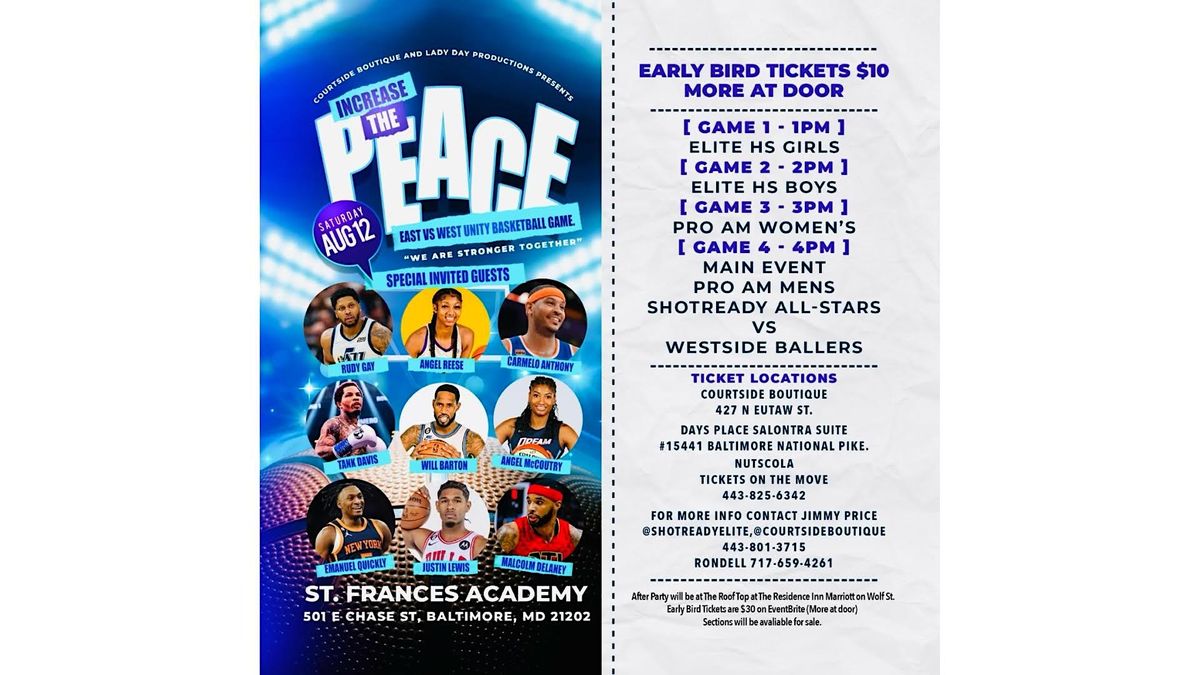 Increase The Peace Unity Basketball Game, St Frances Academy, Baltimore ...