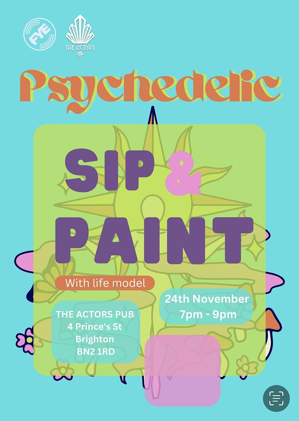 Psychedelic life drawing sip and paint, The Actors, Brighton and Hove ...