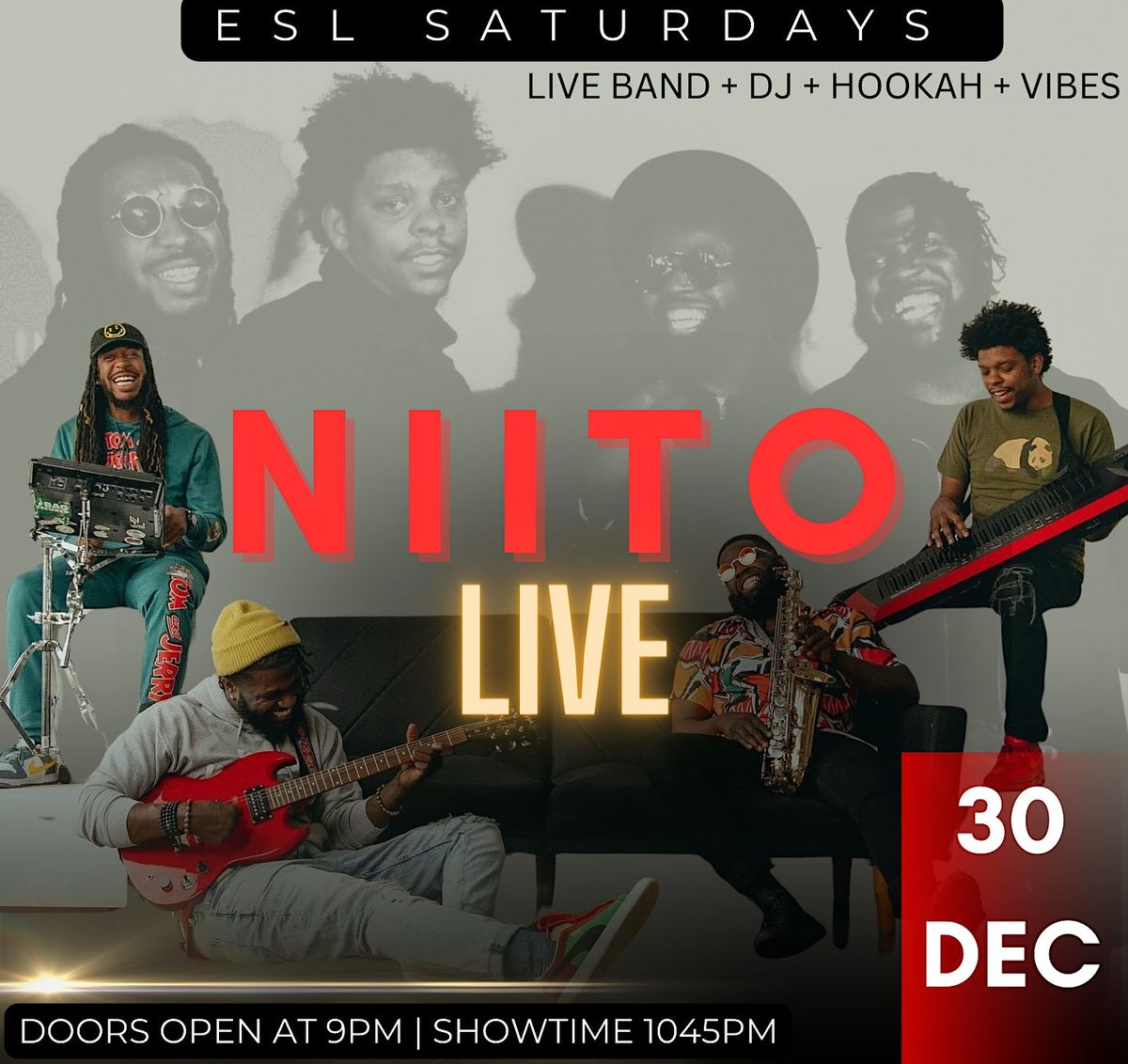 ESL SATURDAYS W/ NIITO BAND LIVE, Elm Street Lounge, Greensboro, 30 ...