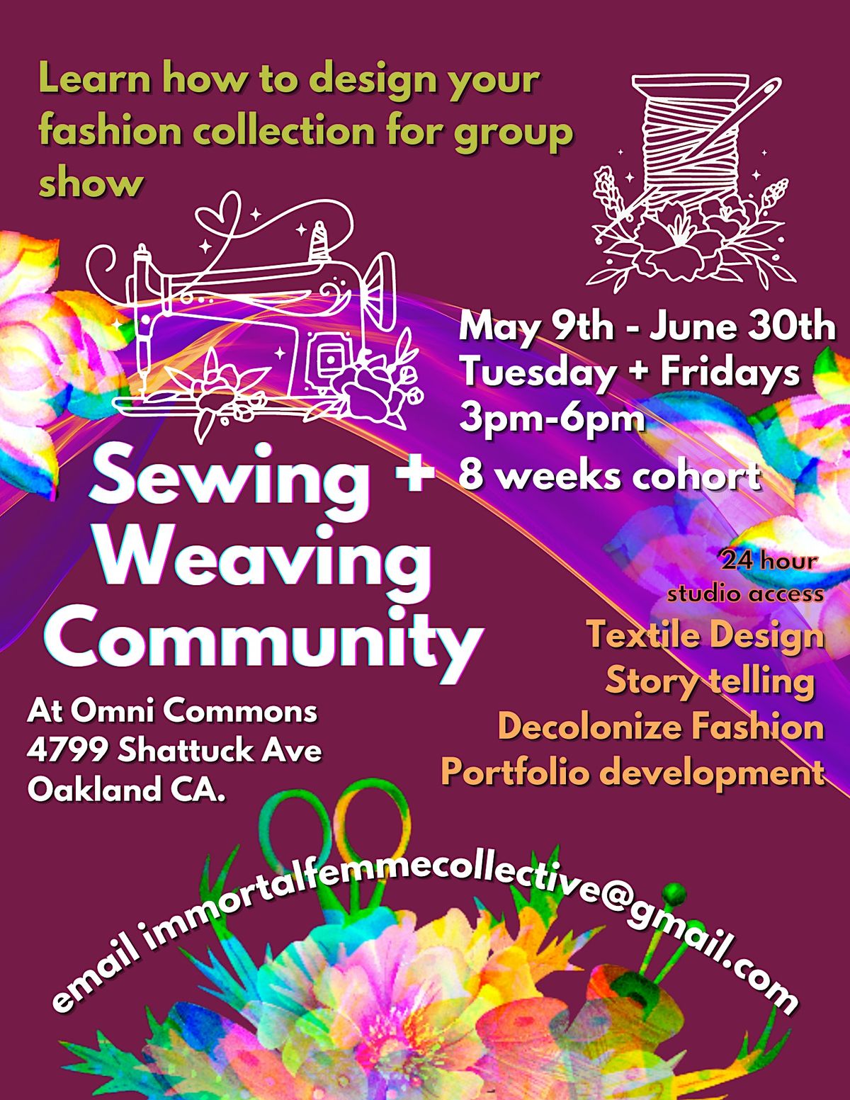 Sewing + Weaving Community Design Cohort, omni commons, Oakland, 16 May ...