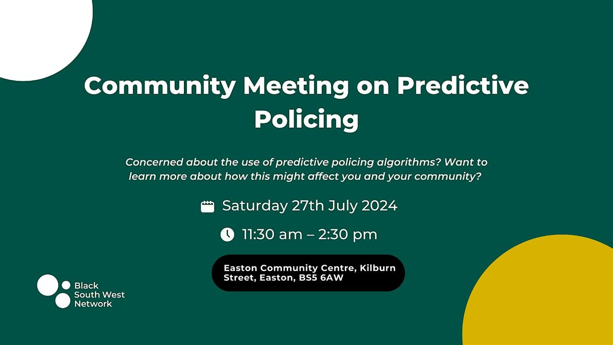 Community Meeting on Predictive Policing Algorithms, Easton Community ...